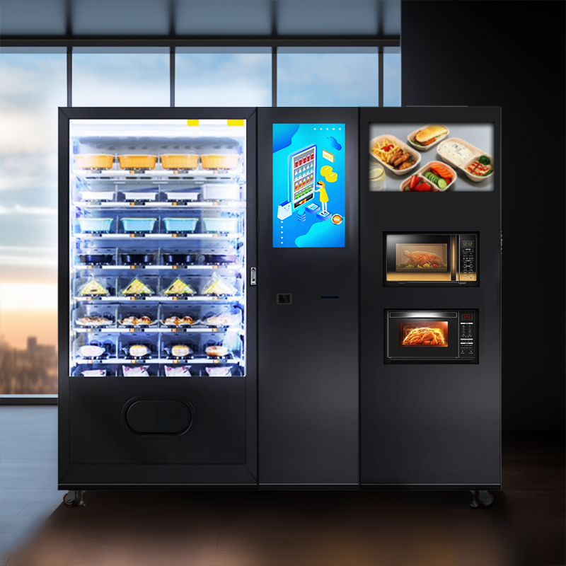 Hot Food Vending Machine with Elevator Built-in Microwave